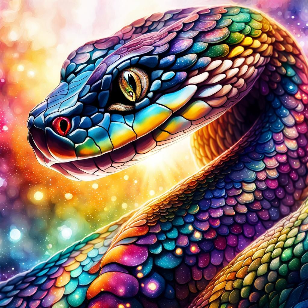 Rainbow Snake - AI Generated Artwork - NightCafe Creator