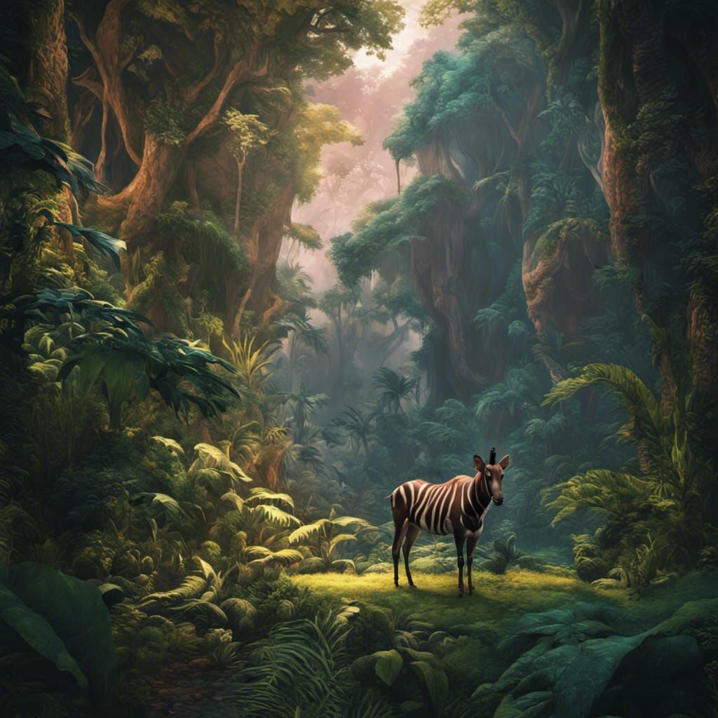Okapi in the Congo - AI Generated Artwork - NightCafe Creator