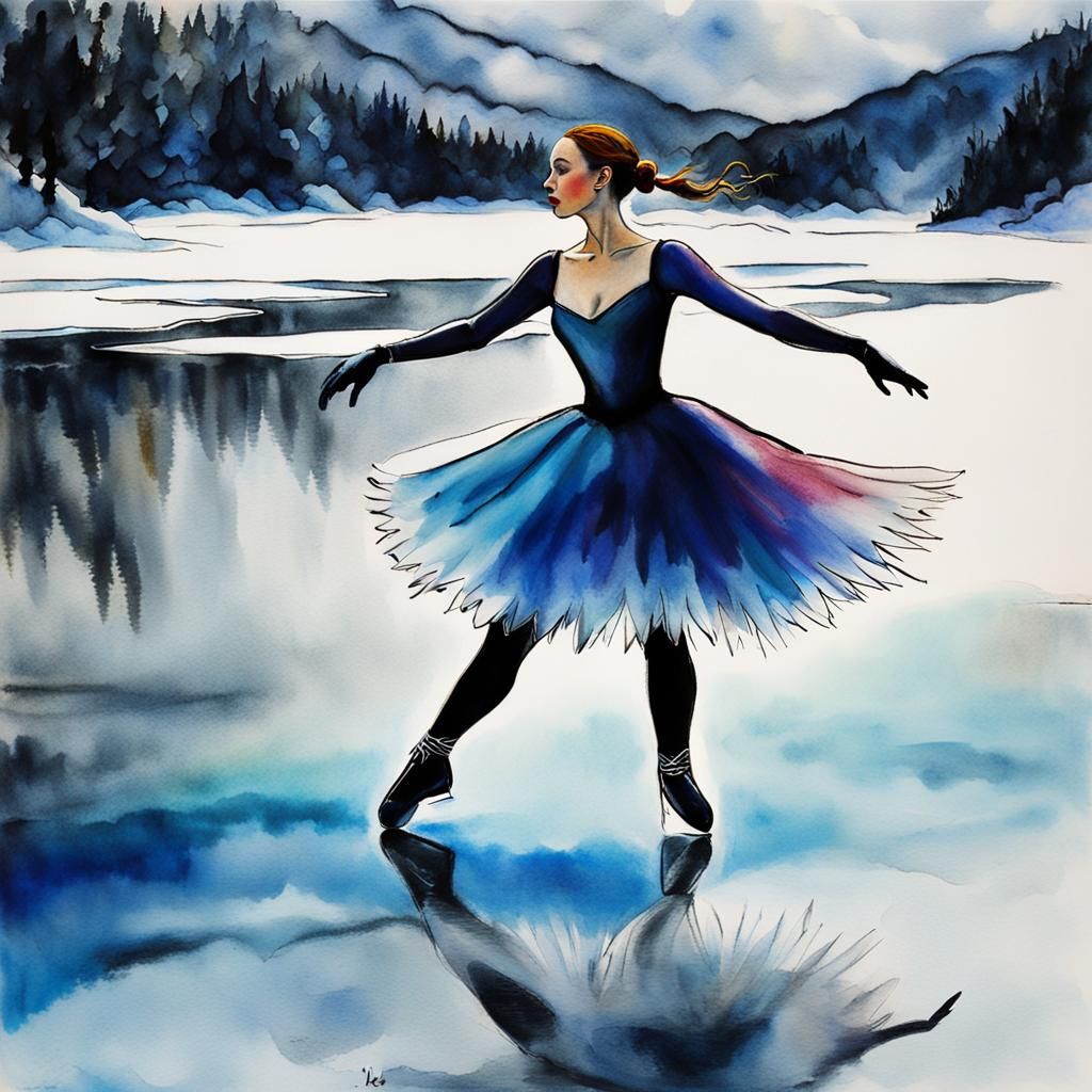 Ballerina ice-skating - AI Generated Artwork - NightCafe Creator