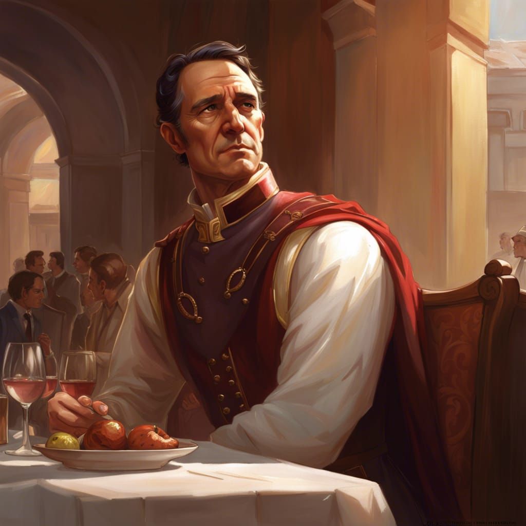 Julius Caesar waiting for his Dinner - AI Generated Artwork - NightCafe Creator
