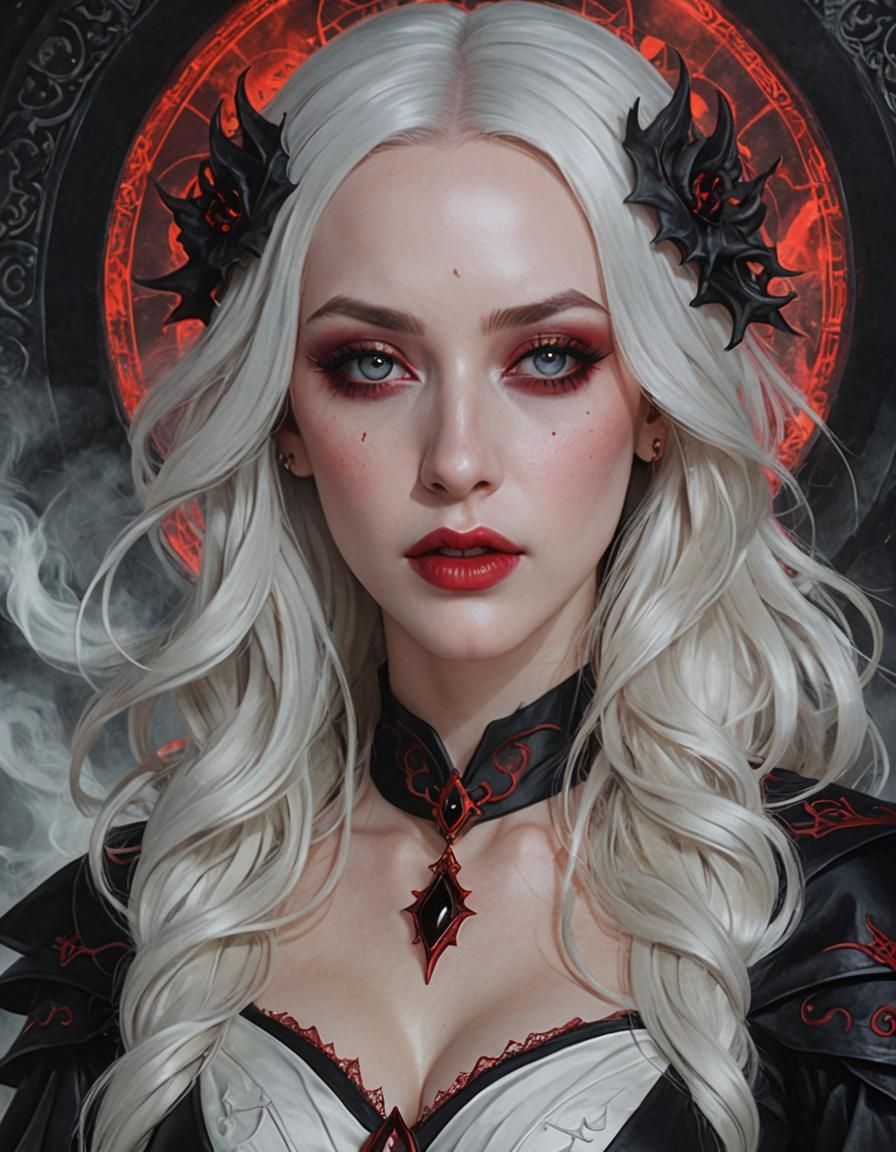 Pale Vamp Witch - AI Generated Artwork - NightCafe Creator