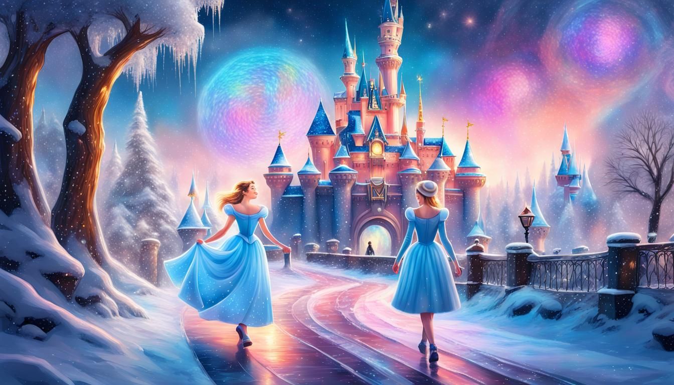 Wintery Disneyland - AI Generated Artwork - NightCafe Creator