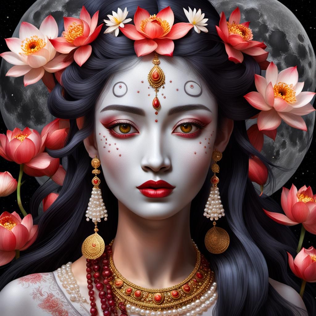 Make an HDR image of a stunning woman with delicate, emotionally ...