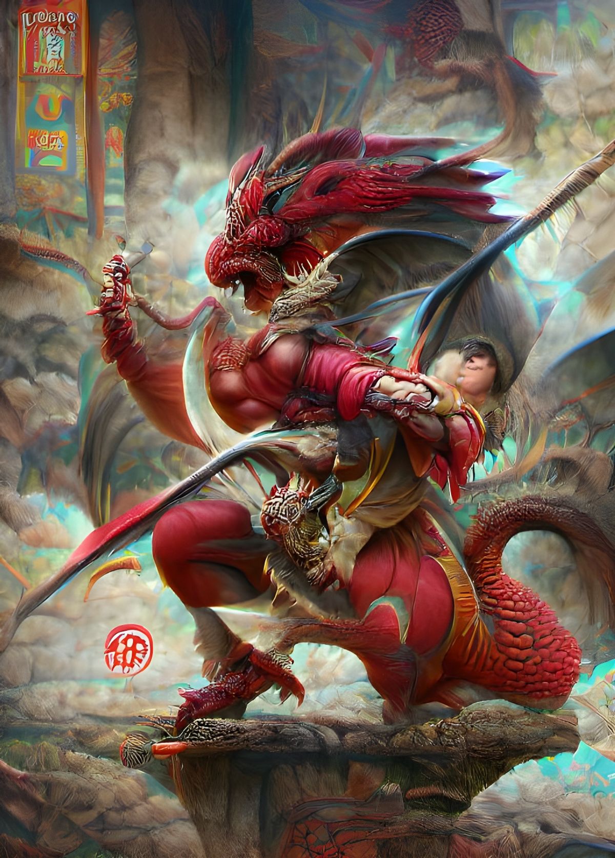 Red dragon warrior by Greg rutkowski - AI Generated Artwork - NightCafe ...