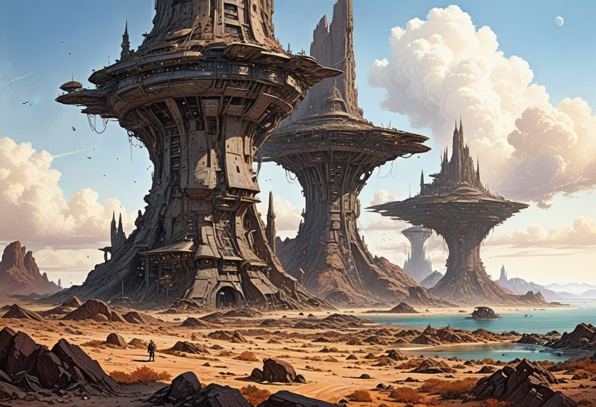 An alien settlement build - Ethereal Alien Towers in Vibrant...