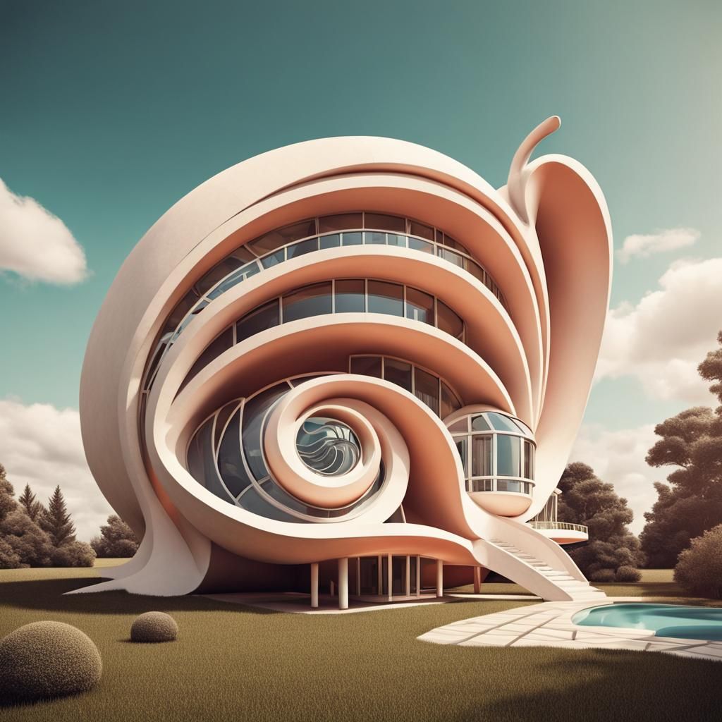 The snail house - abstract architecture ñ - AI Generated Artwork ...