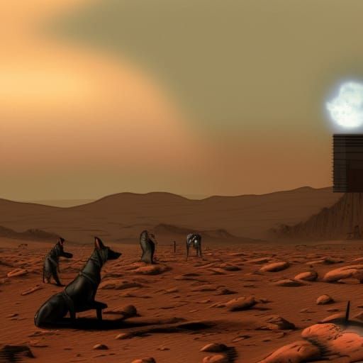 Dogs in Mars - AI Generated Artwork - NightCafe Creator