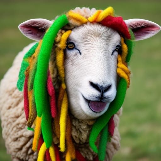 a sheep in rasta, UHD 8K - AI Generated Artwork - NightCafe Creator