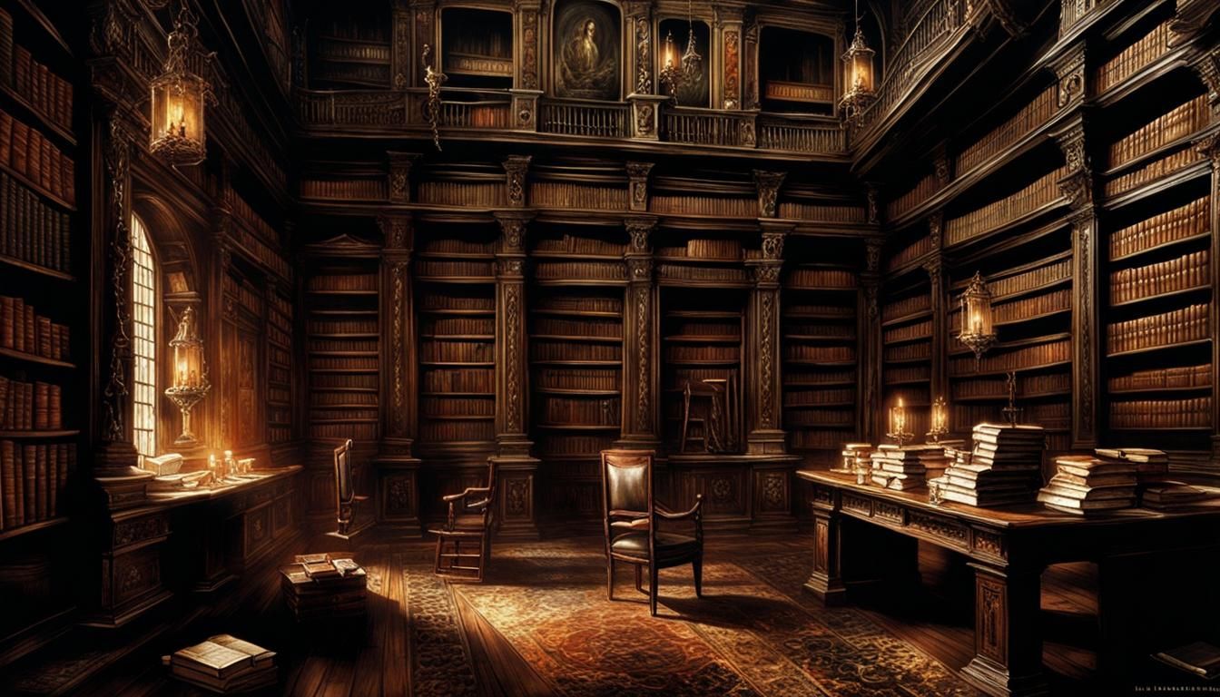 Haunted House - Creepy Library - AI Generated Artwork - NightCafe Creator