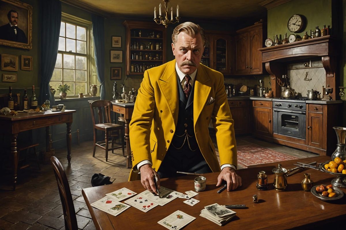 In the atmospheric Cluedo mansion, Colonel Mustard is contemplating ...