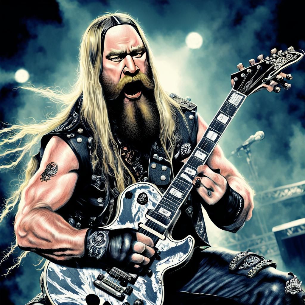 Metal Guitarist Zakk Wylde - AI Generated Artwork - NightCafe Creator