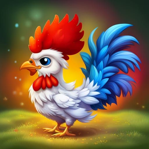 Cute chibi fluffy rooster - AI Generated Artwork - NightCafe Creator