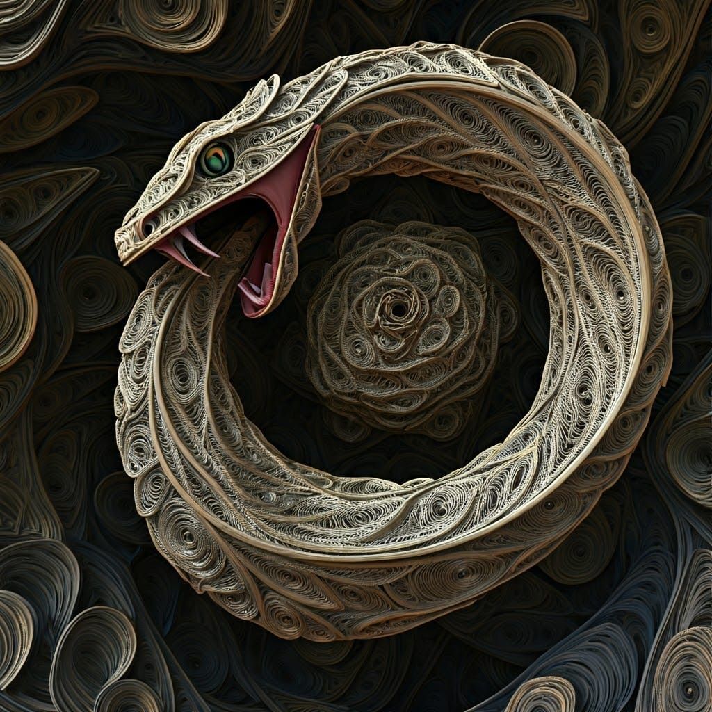 Mandelbulber3d ouroboros quilling - Ethereal Ouroboros in V...