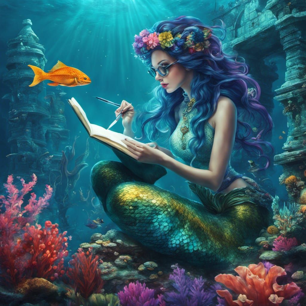 mermaid-scientist 3 - AI Generated Artwork - NightCafe Creator