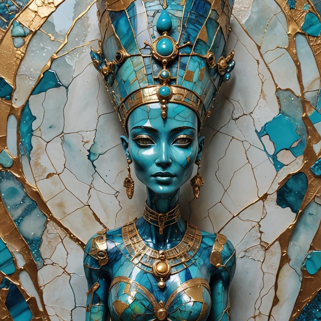 4D Alien Goddess Nefertiti style - AI Generated Artwork - NightCafe Creator