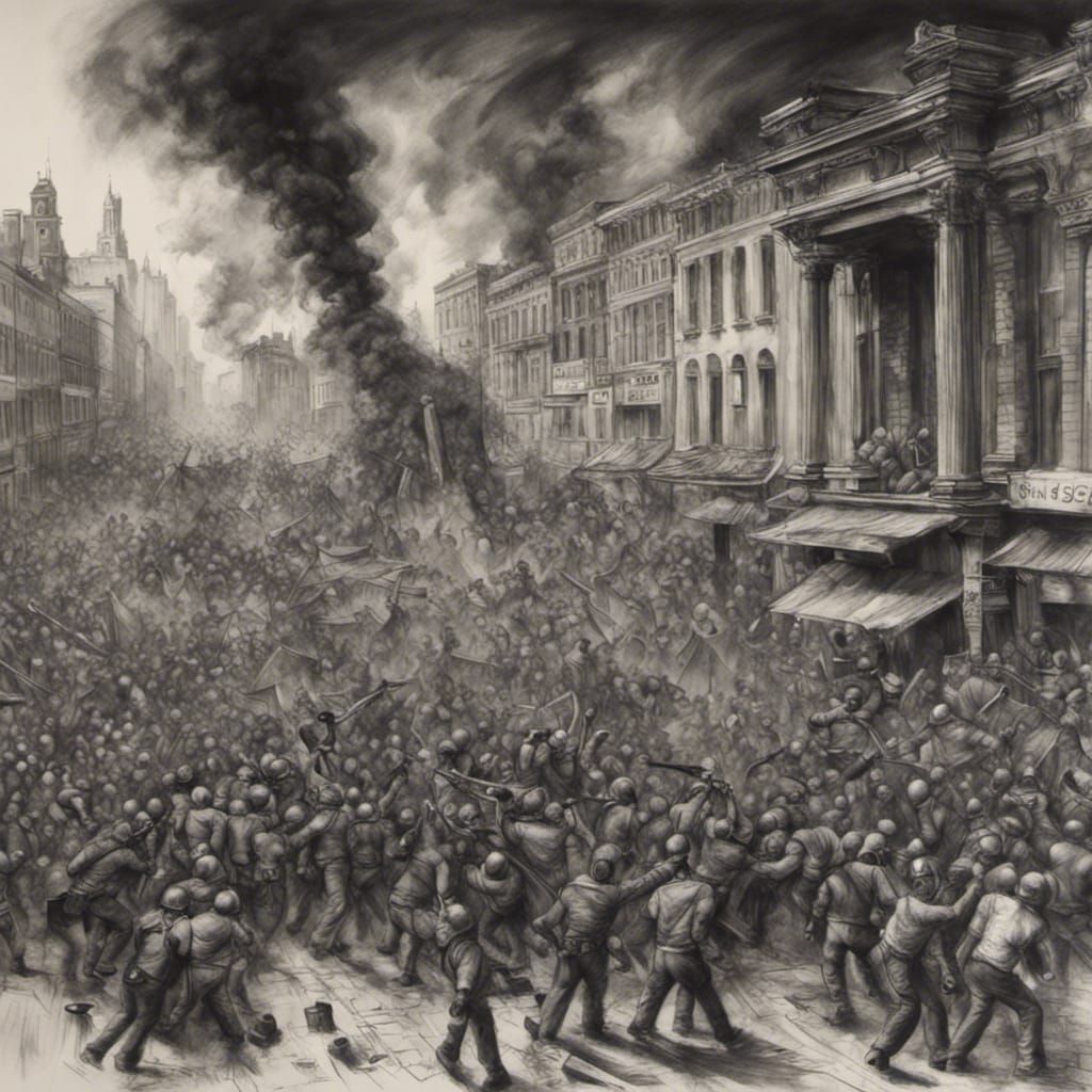 Violent riot - AI Generated Artwork - NightCafe Creator