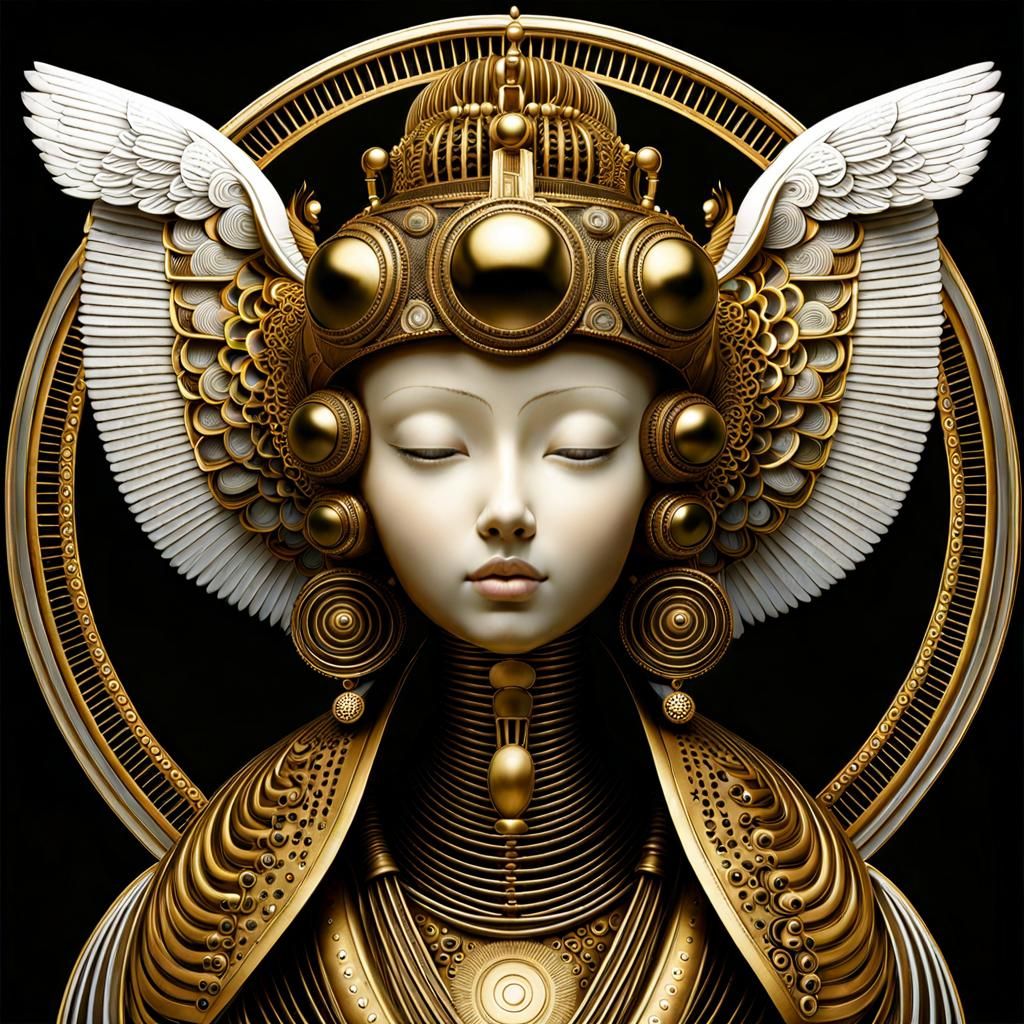 Futuristic Angel Deity - AI Generated Artwork - NightCafe Creator