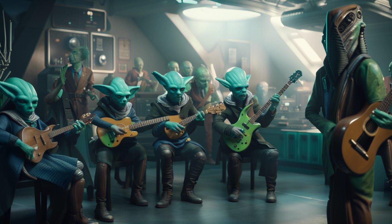 Aliens be jamming - AI Generated Artwork - NightCafe Creator