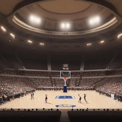 a lot of people in audience is watching basketball in the roman ...