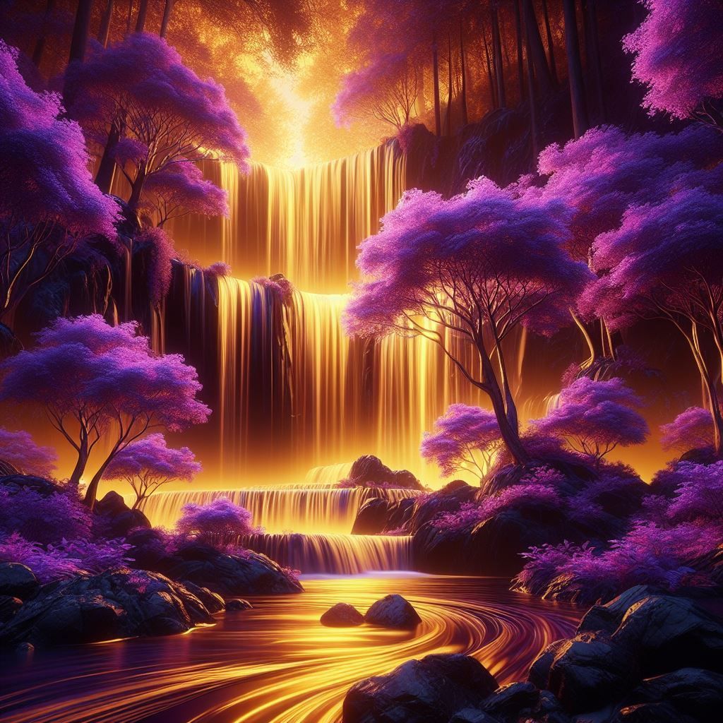 Waterfall - AI Generated Artwork - NightCafe Creator