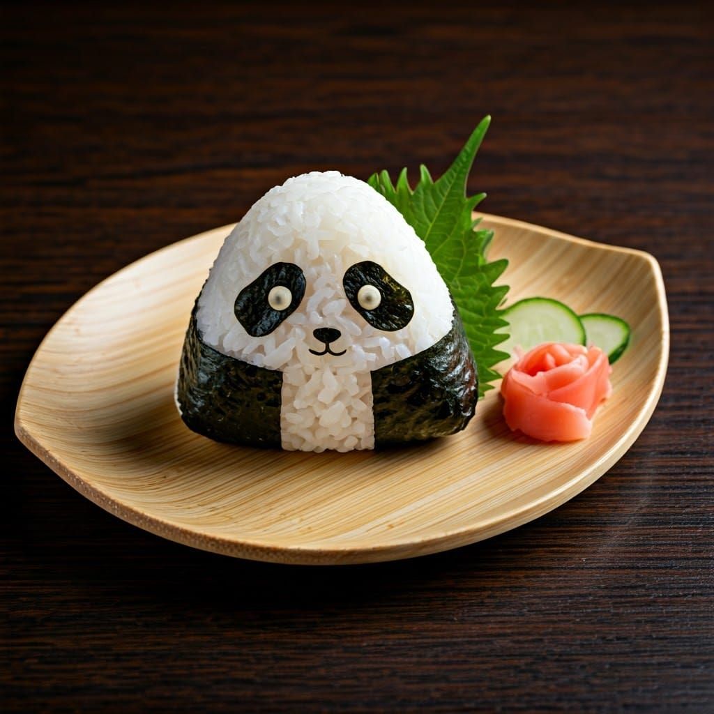 Onigiri for AI #5 - Kawaii Onigiri Panda on Delicate Bamboo ...