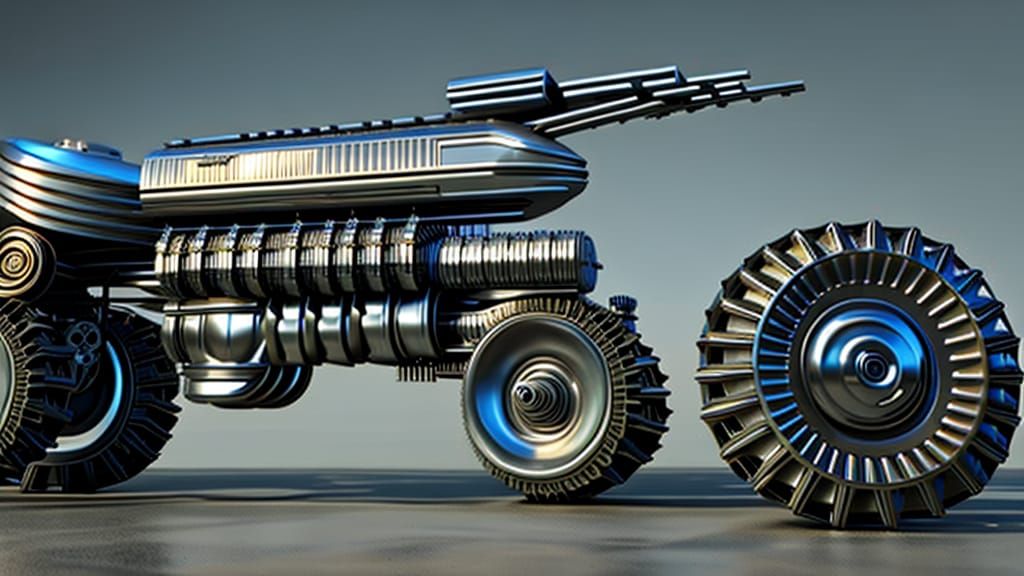 Tractor pimped out Built out of old springs, Drill Bits, Saw Blades ...