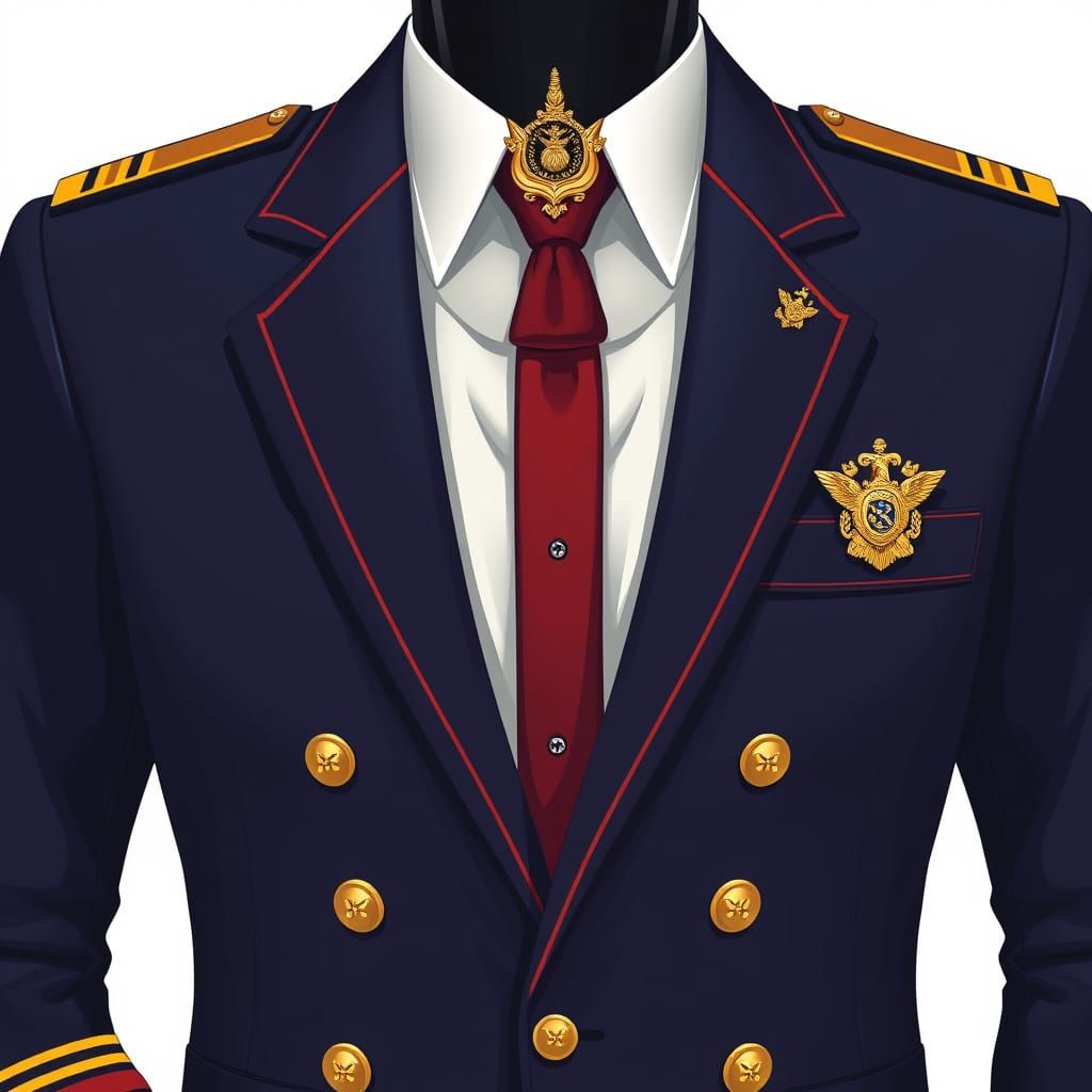 Elegant Police-Inspired Suit with International an... - AI Art