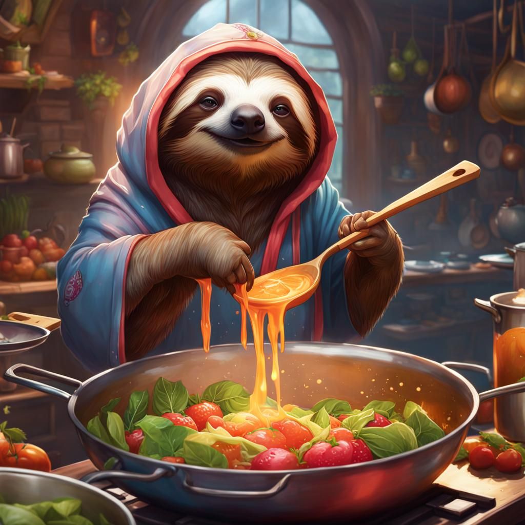 Chef Sloth - AI Generated Artwork - NightCafe Creator