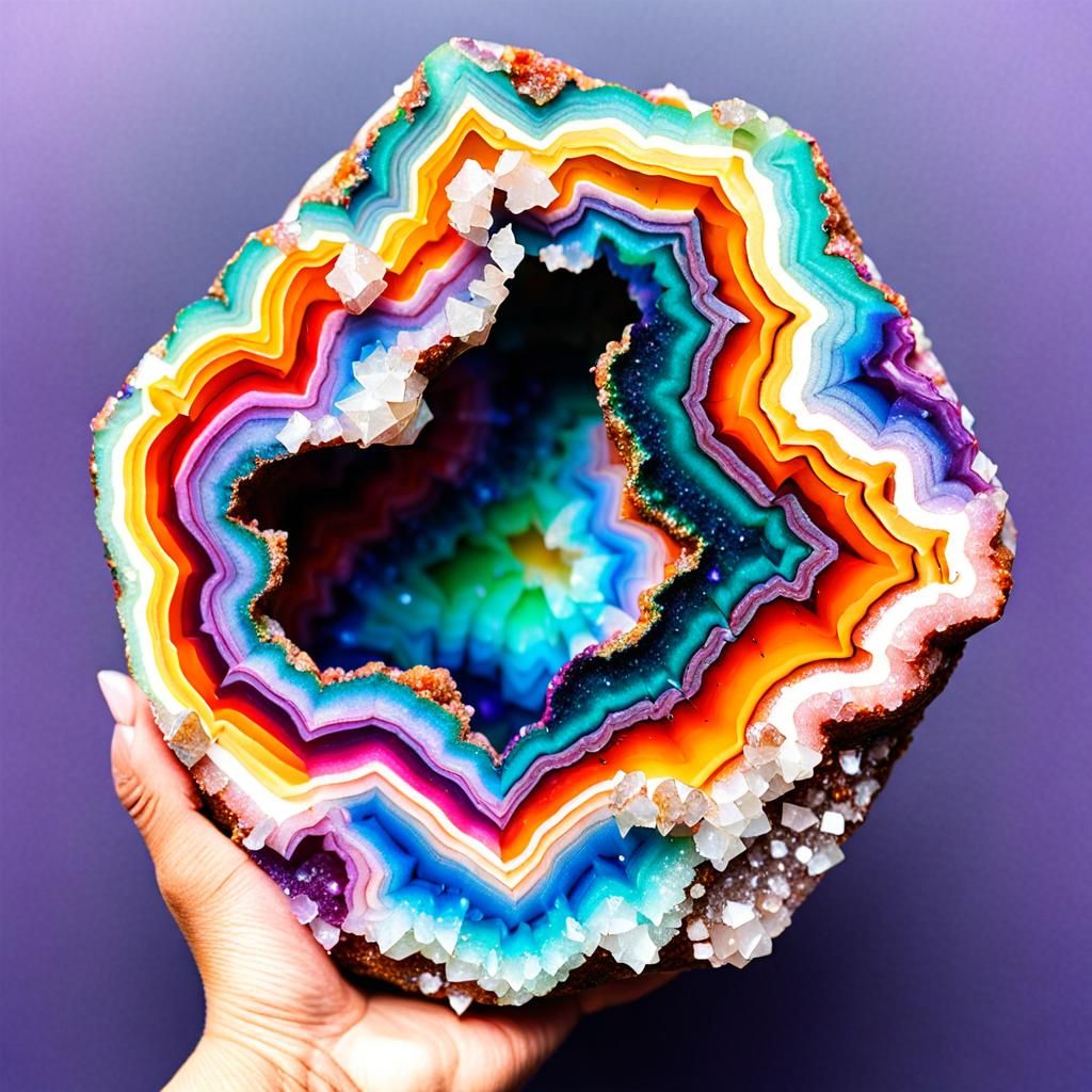 rainbow crystal geode - AI Generated Artwork - NightCafe Creator