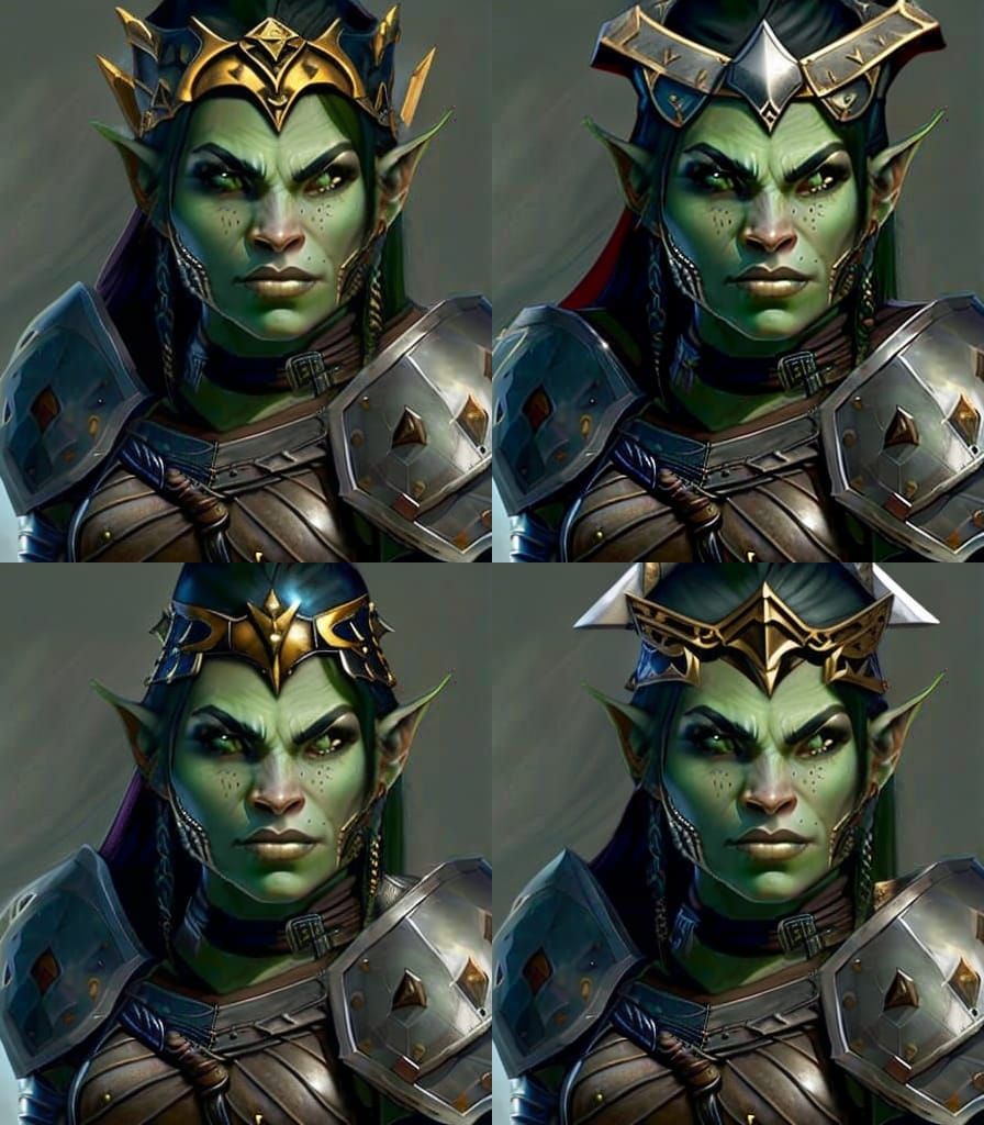 Half-Orc woman, freckles, shoulder-length black hair, Scholar, Rogue, D ...