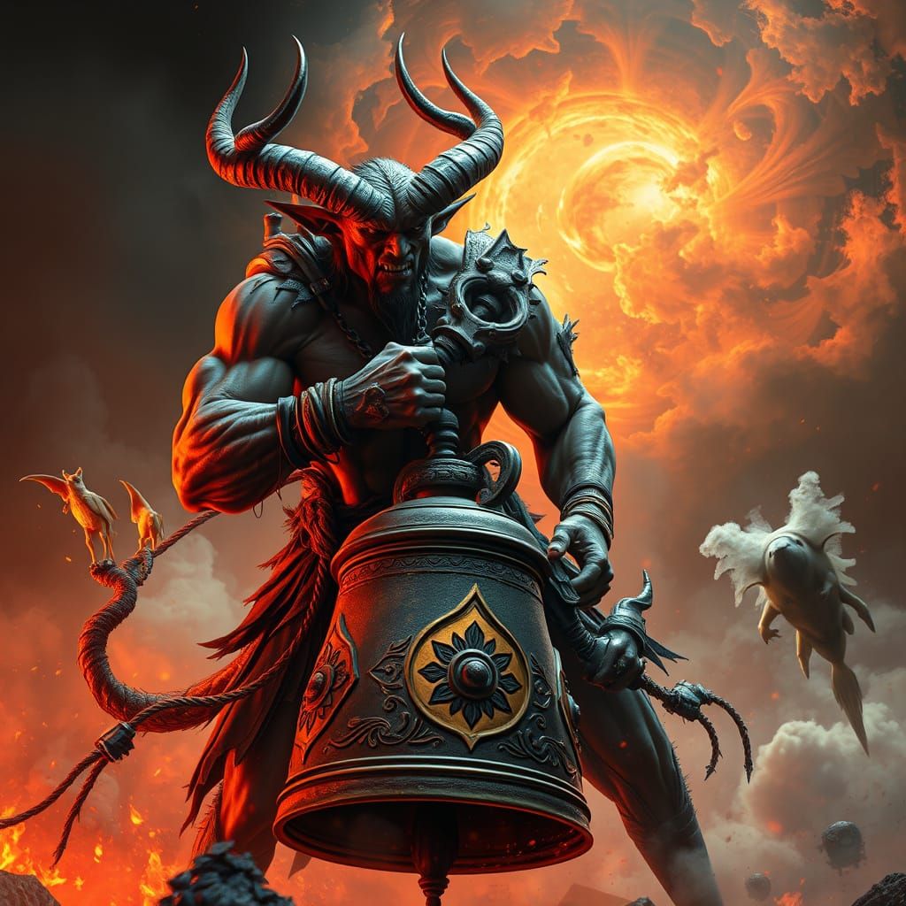 A striking and powerful hyperrealistic, highly detailed ink and oil ...