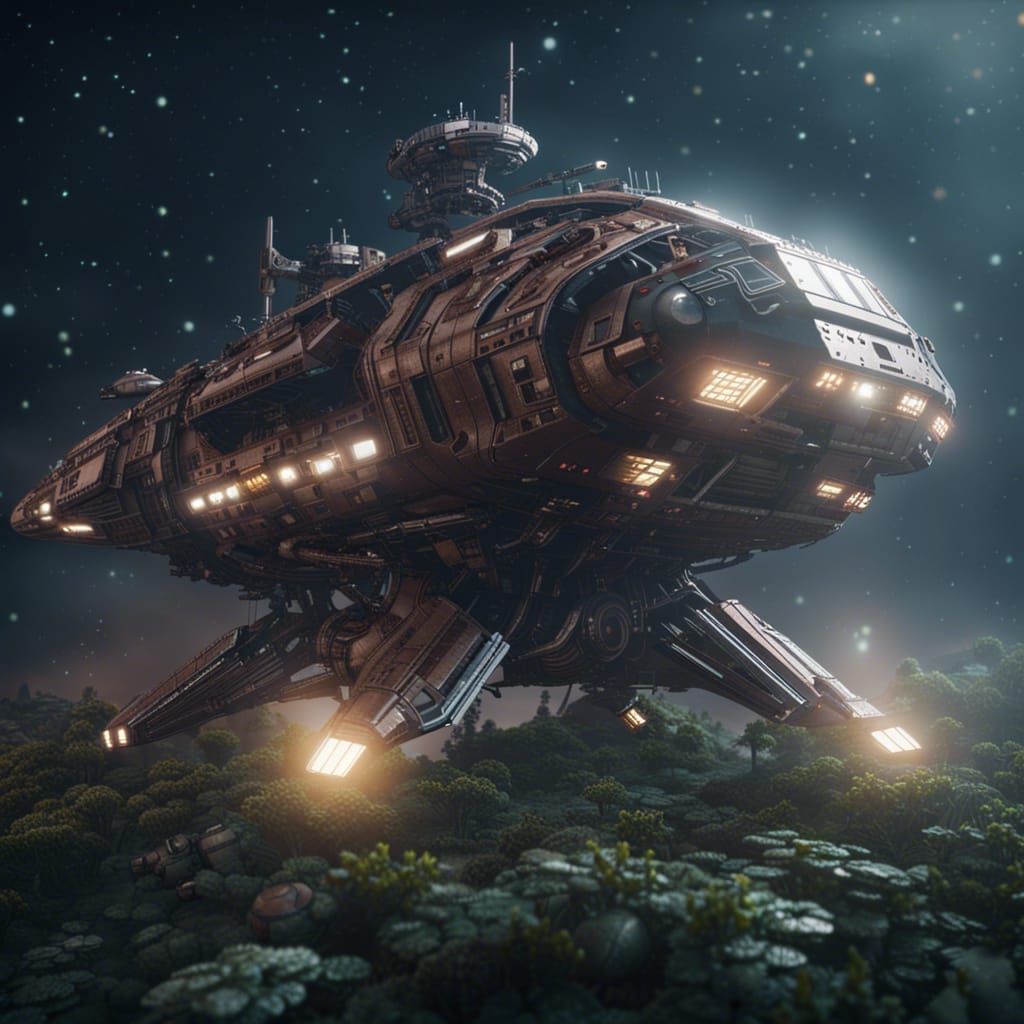 huge spaceship - AI Generated Artwork - NightCafe Creator