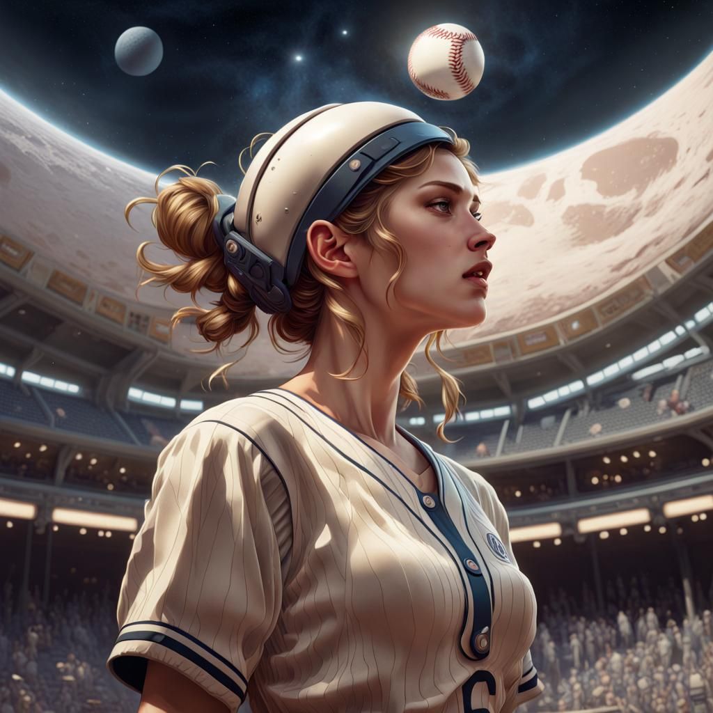 Baseball on moon stadion - AI Generated Artwork - NightCafe Creator