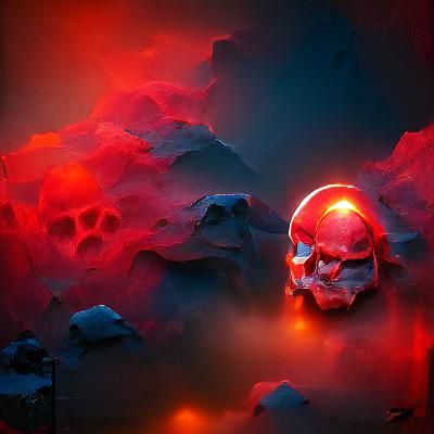Red glowing skull - AI Generated Artwork - NightCafe Creator