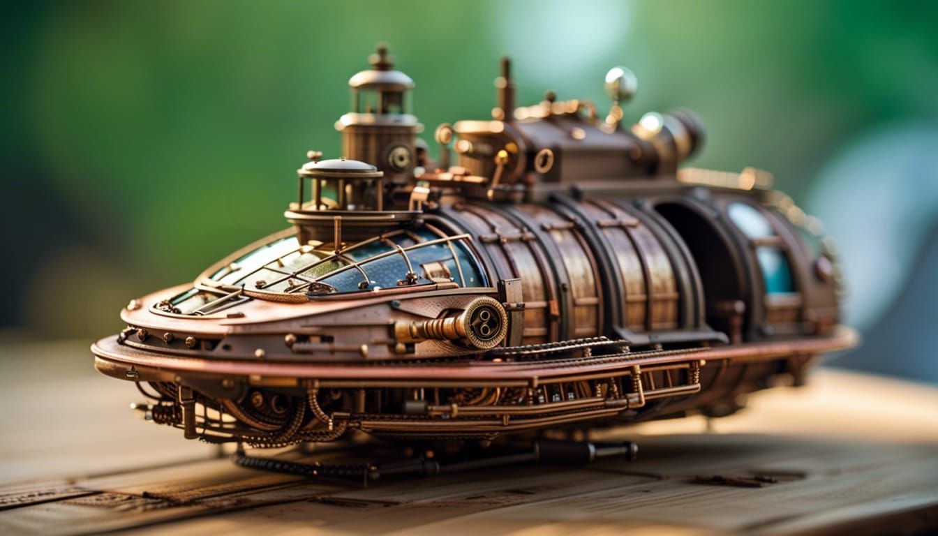 Awe inspiring, intricately detailed steampunk miniature hovercraft ...