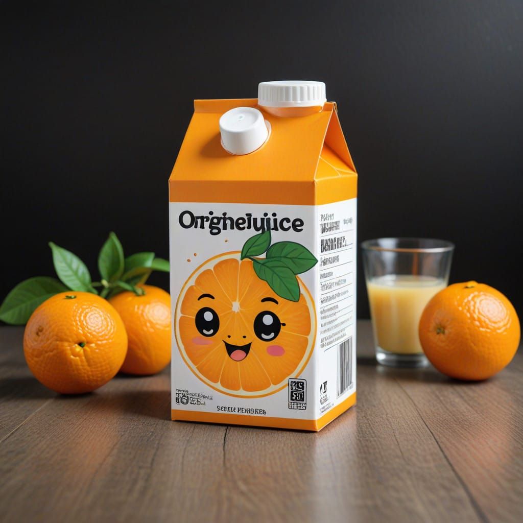 Chibi orange juice carton - Chibi Orange Juice Carton Art