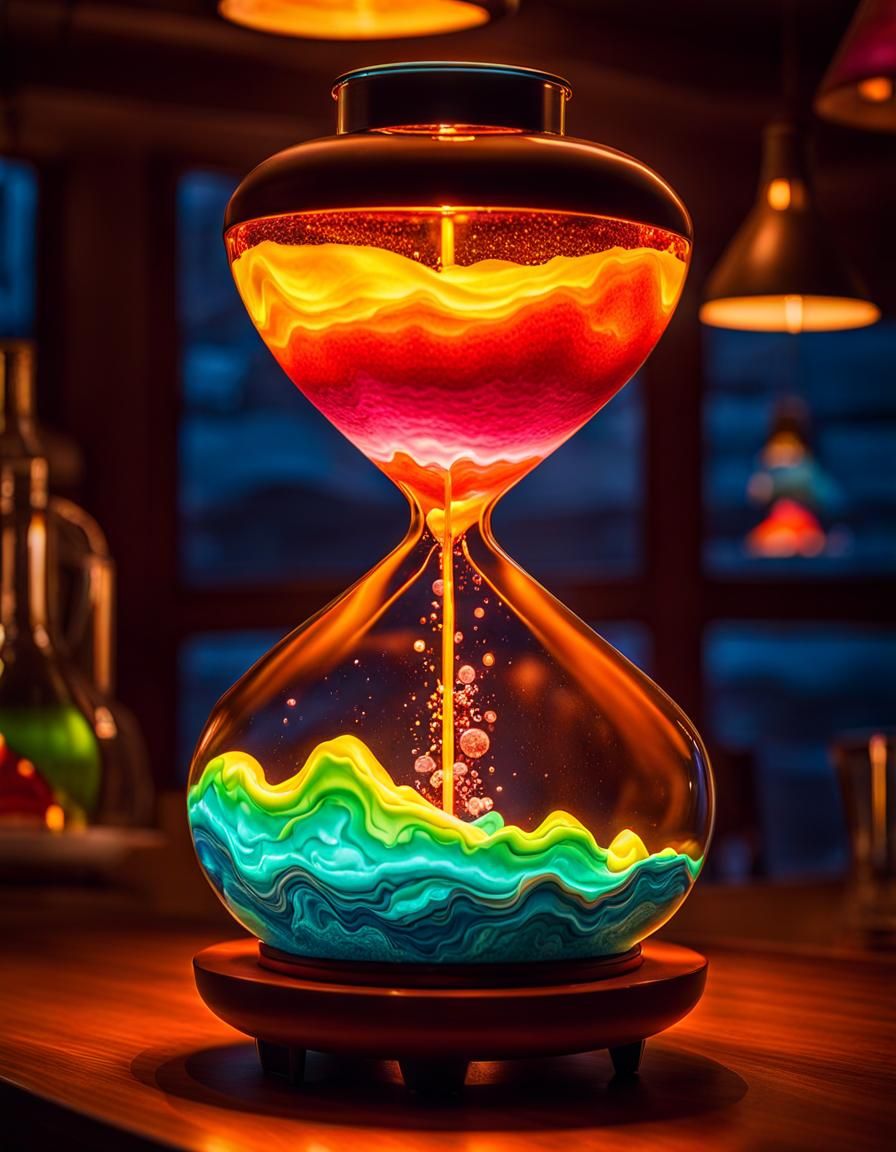 Hourglass Shaped Lava Lamp - AI Generated Artwork - NightCafe Creator