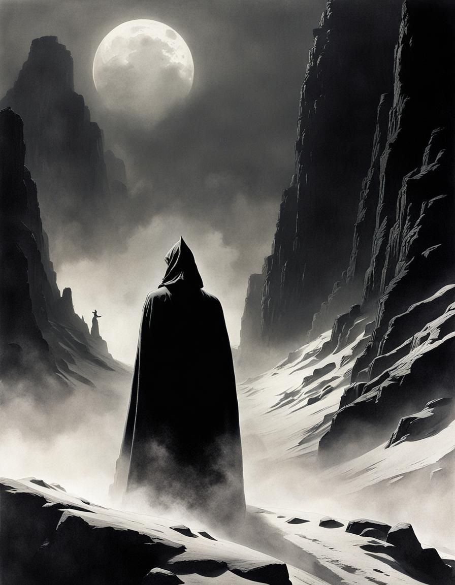 Stranger at the Mountain Path - AI Generated Artwork - NightCafe Creator