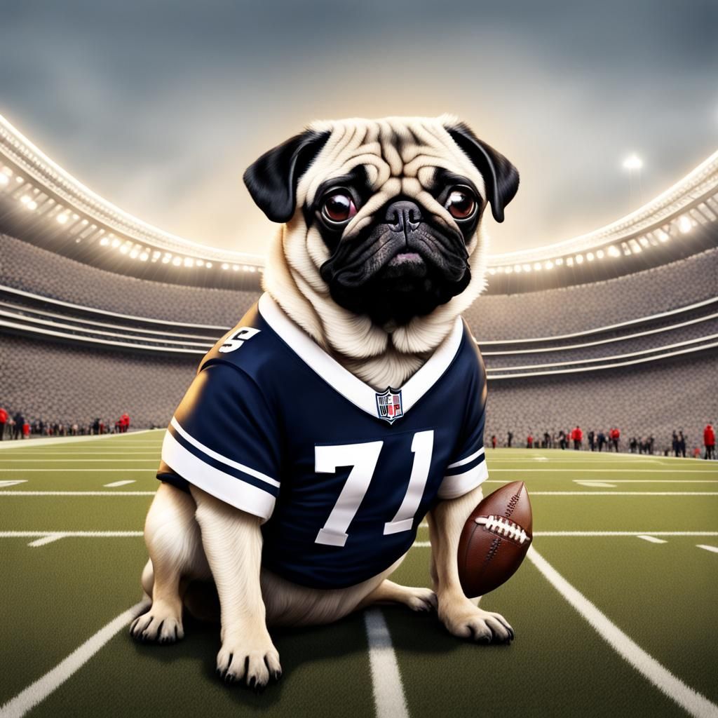 Pug Football - AI Generated Artwork - NightCafe Creator