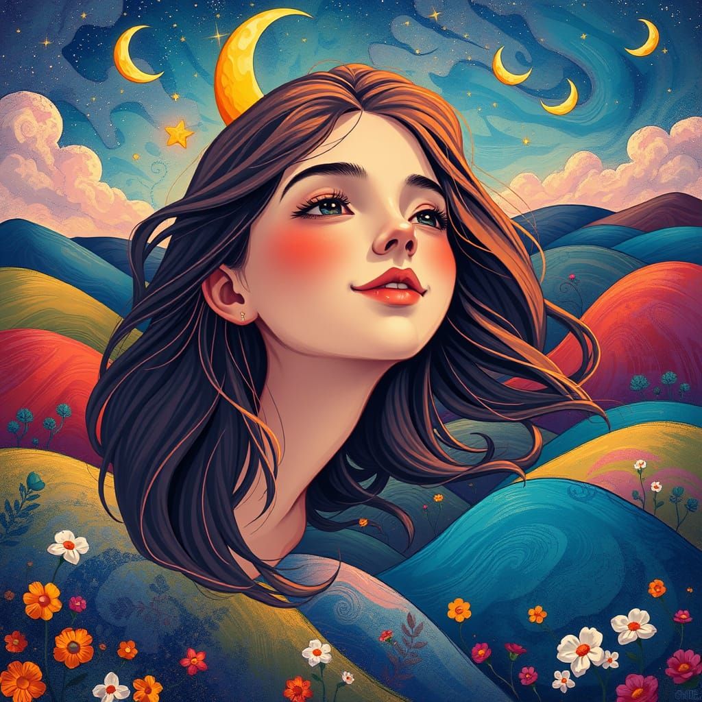 Dreamlike Scene in Whimsical Studio Trigger Style - AI Art