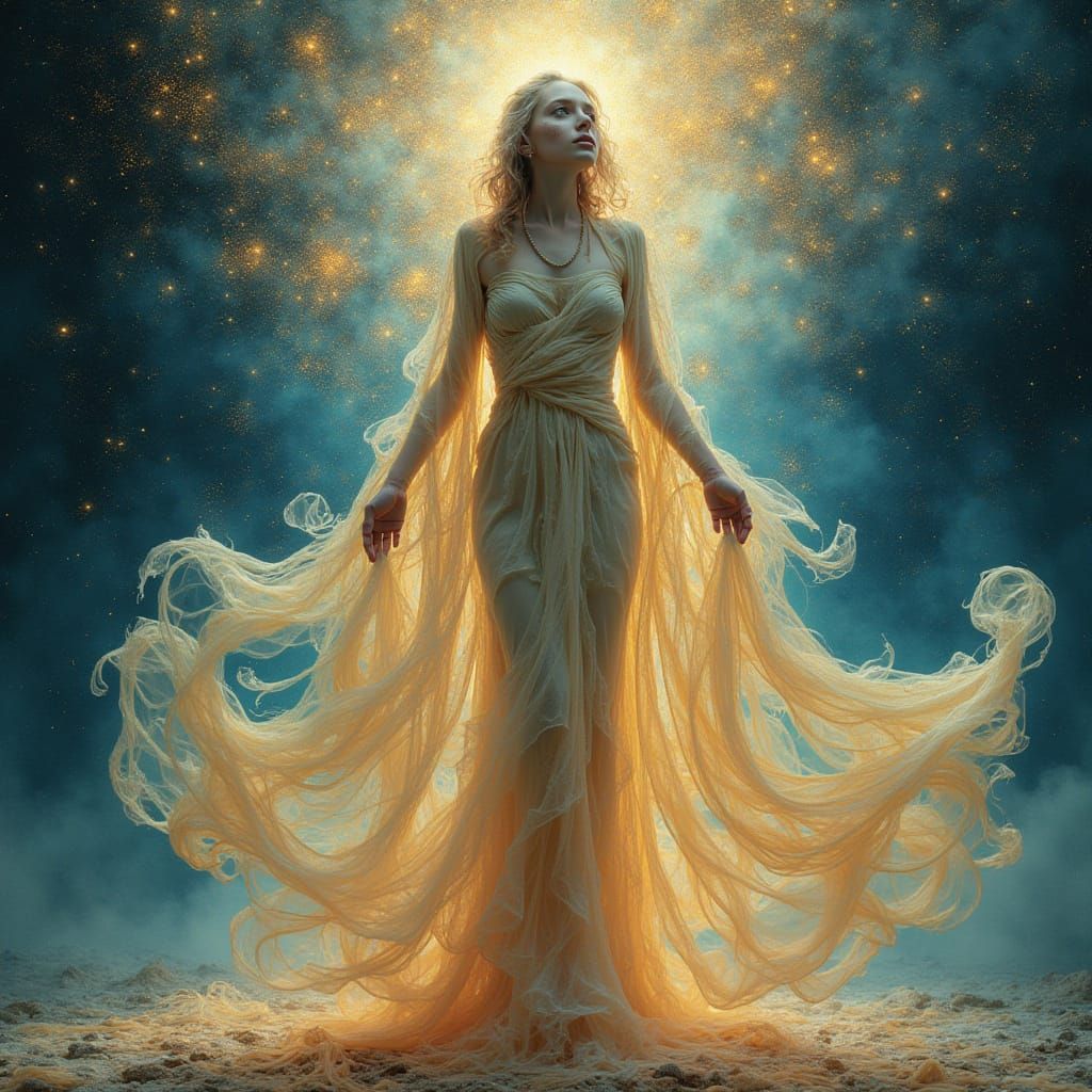 Ethereal Goddess Embodies 5D Feminine Mystique - AI Art