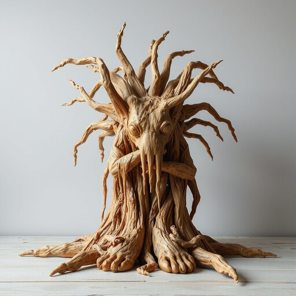 Folded Wood Embraces a Full-Body Living Entropic Algorithm