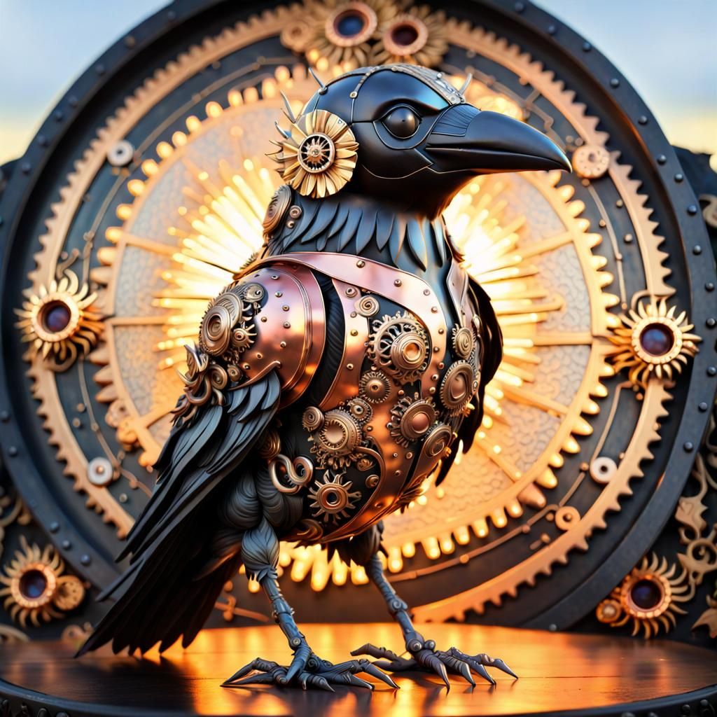 Mechanical crow - AI Generated Artwork - NightCafe Creator