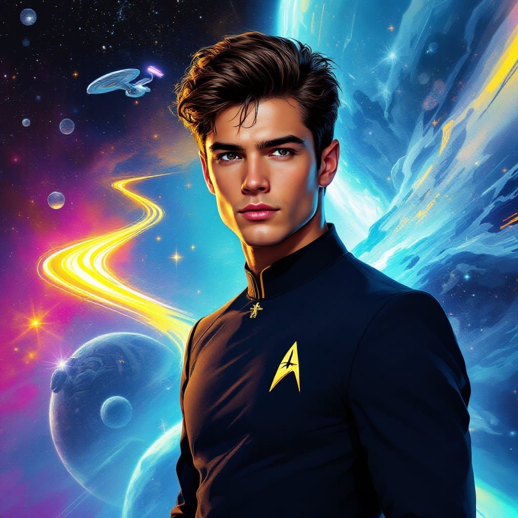 Star Trek Officer 250529 - Young Starfleet Officer in Retro-...