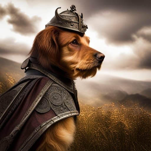 a dog dressed as a medieval knight - AI Generated Artwork - NightCafe ...
