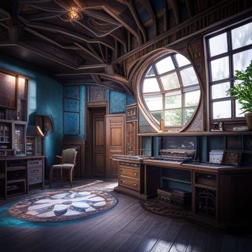 Atlas beetle iridescent house interior - AI Generated Artwork ...