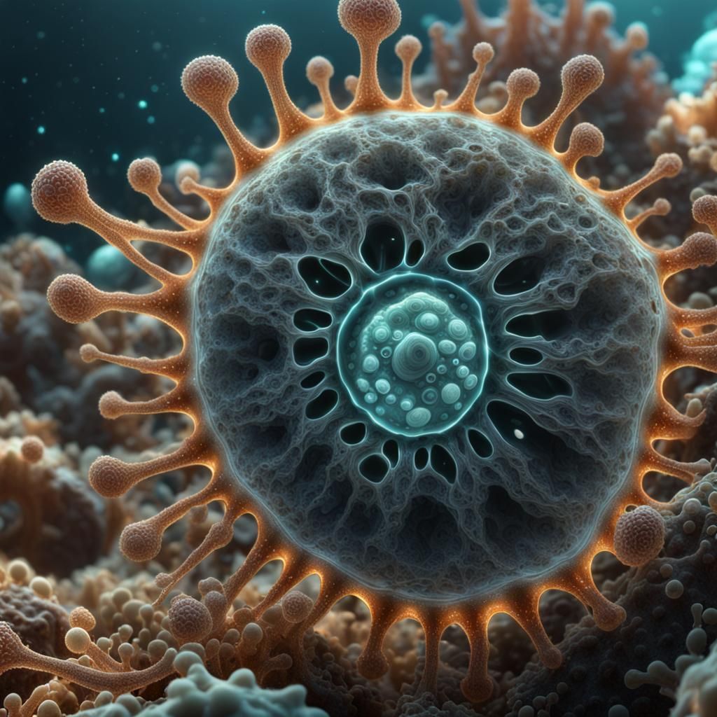 amoeba, art by James Cameron, Ridley Scott, RTX enhanced CGI render ...