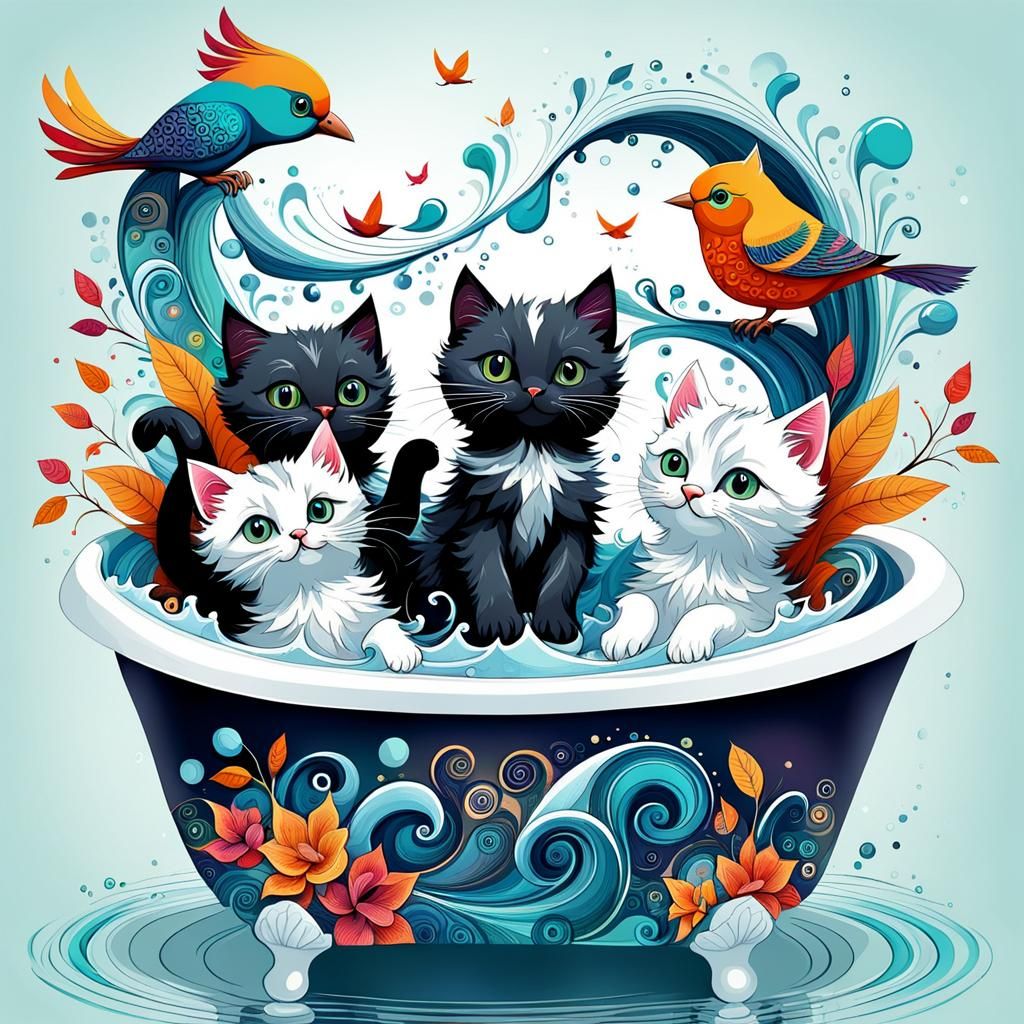 Bath Time! - AI Generated Artwork - NightCafe Creator