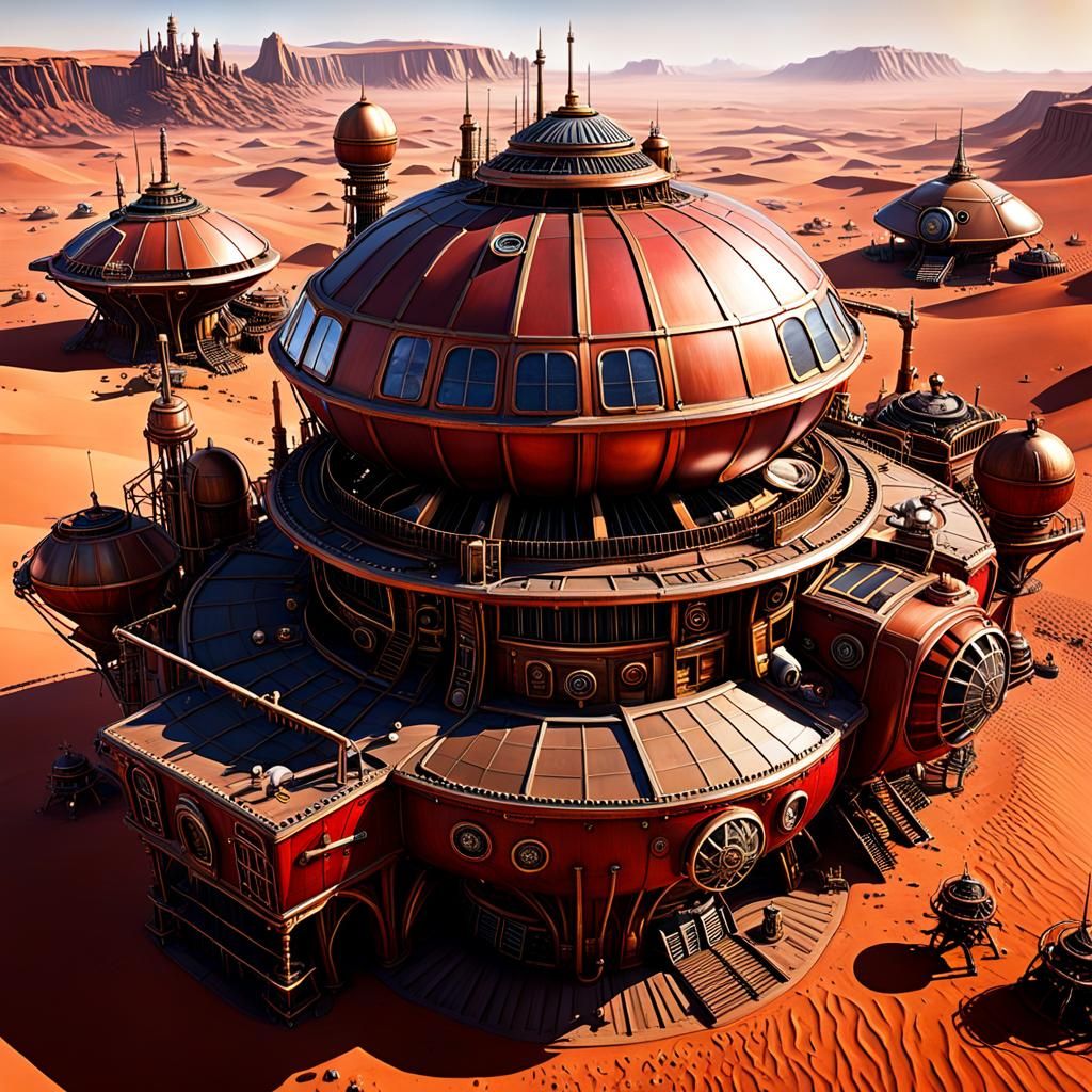 Starlight Steampunk Mars - AI Generated Artwork - NightCafe Creator
