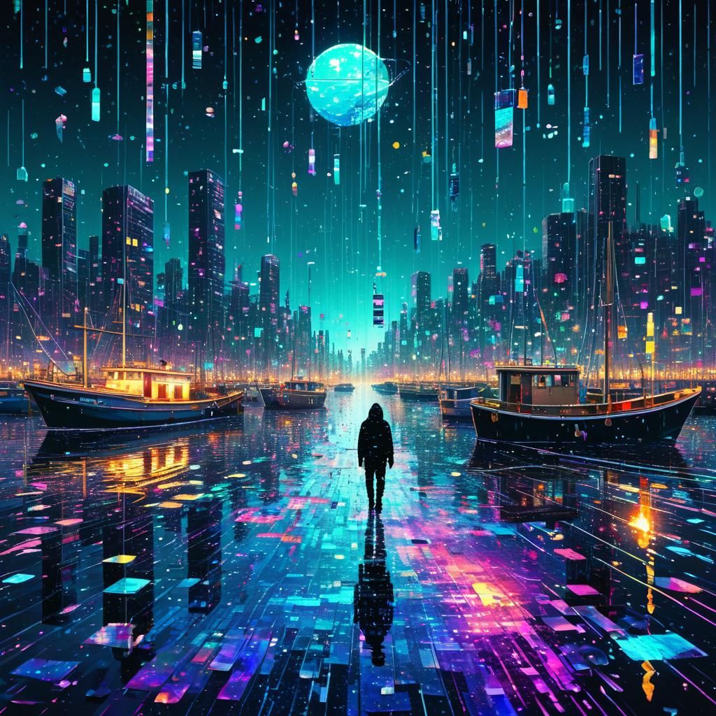 Glitch Rain - AI Generated Artwork - NightCafe Creator